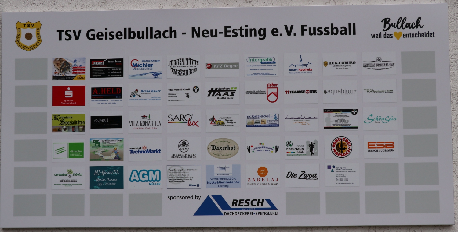 Neue Sponsorentafel im Stadion an der Schulstraße – Sportverein